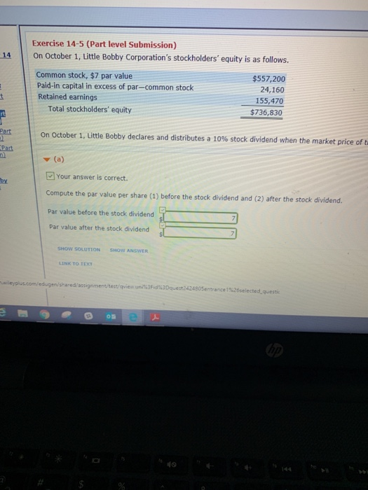 Solved Exercise 14-5 (Part level Submission) On October 1, | Chegg.com