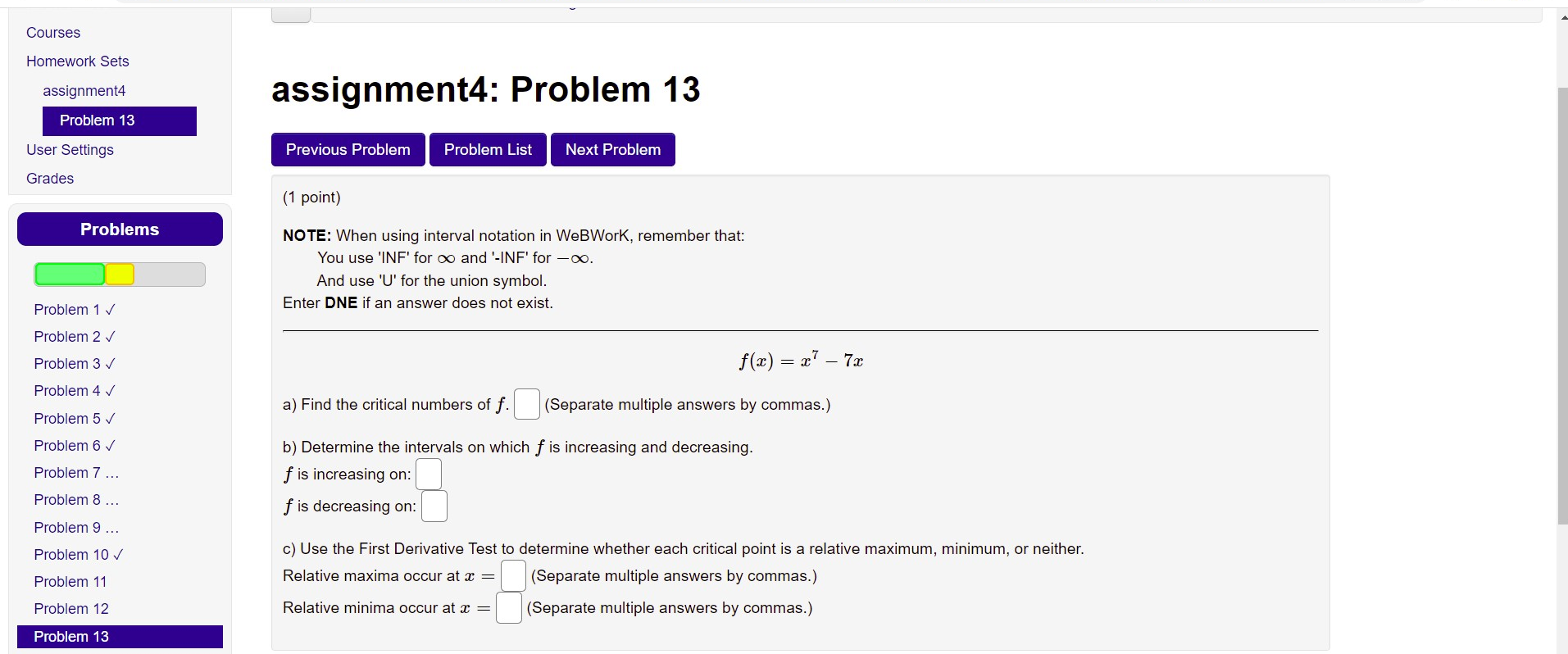 Solved Courses Homework Sets assignment4 Problem 13 User | Chegg.com