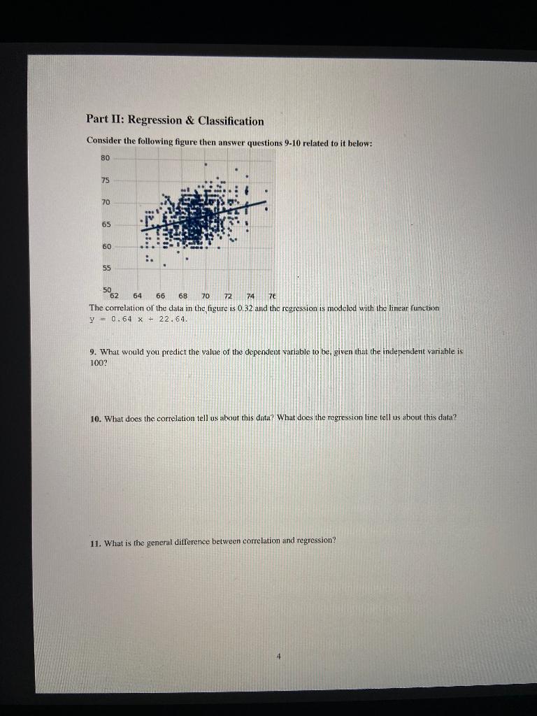 Solved Part II: Regression & Classification Consider the | Chegg.com