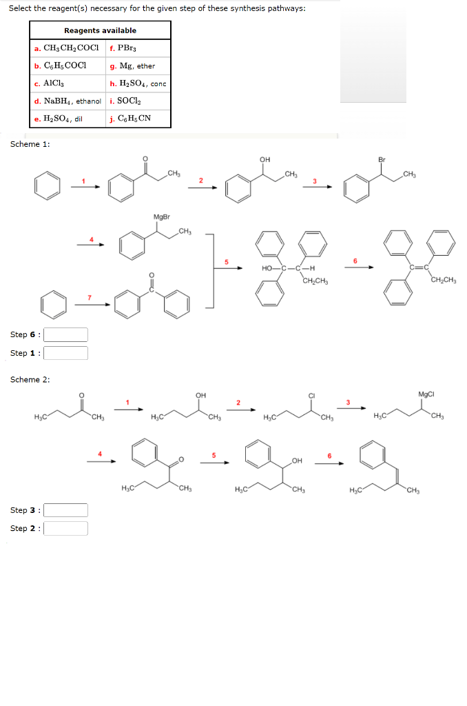 Solved Select the reagent(s) necessary for the given step of | Chegg.com