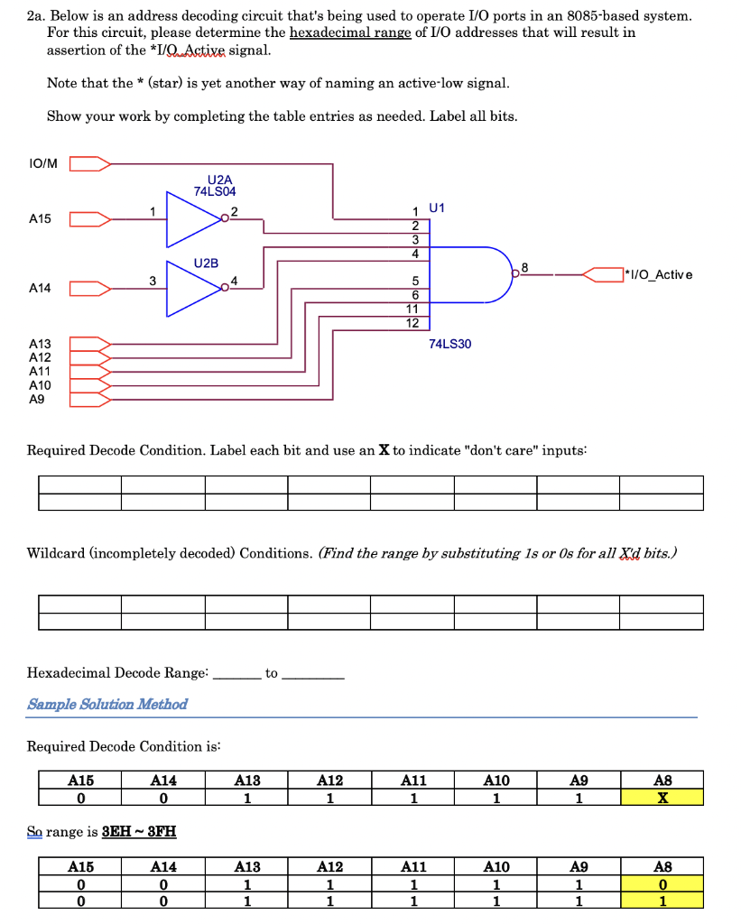 Solved 2a. Below is an address decoding circuit that's being | Chegg.com