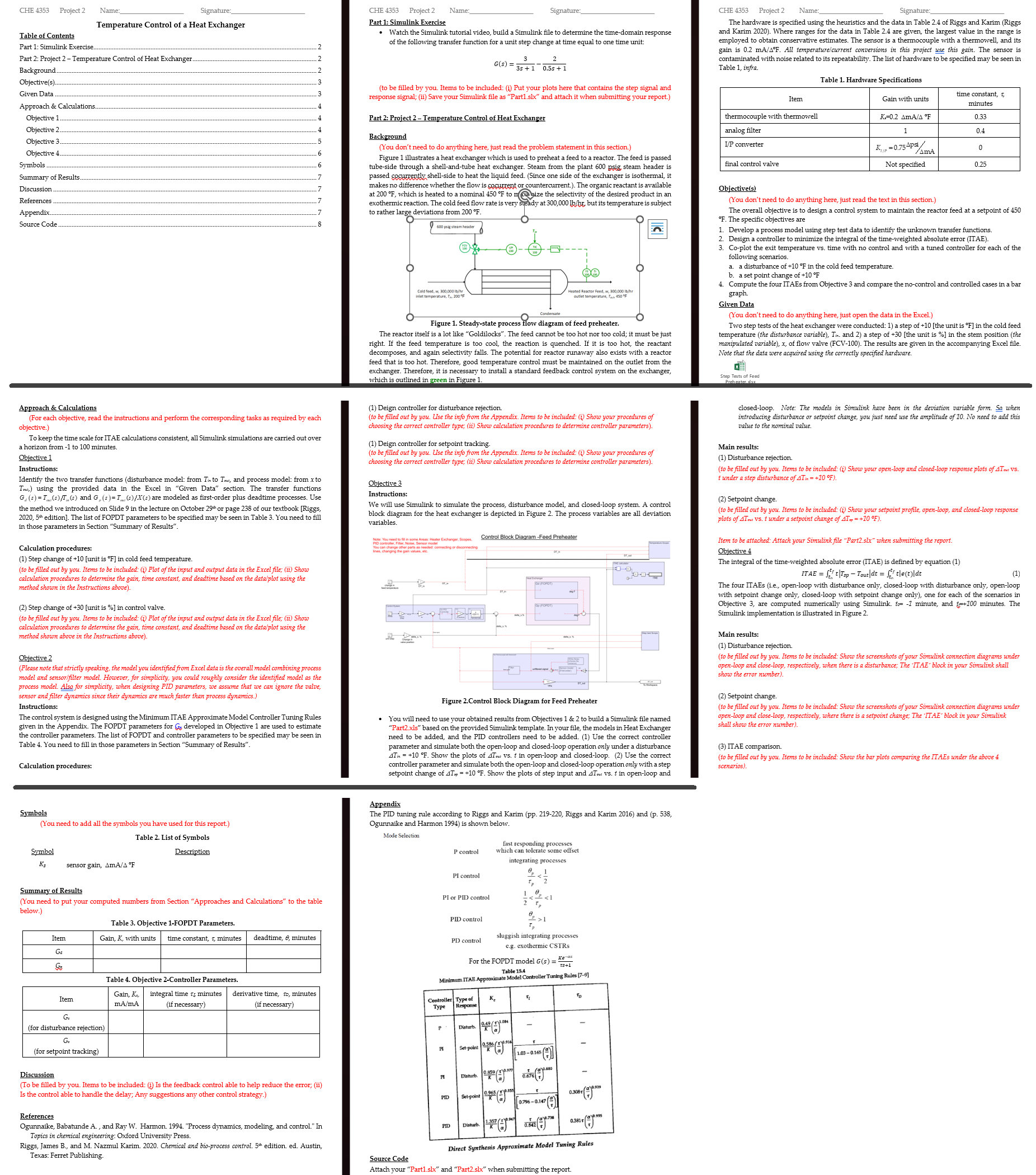 Solved Chemical Engineering Process Control Simulink Project | Chegg.com