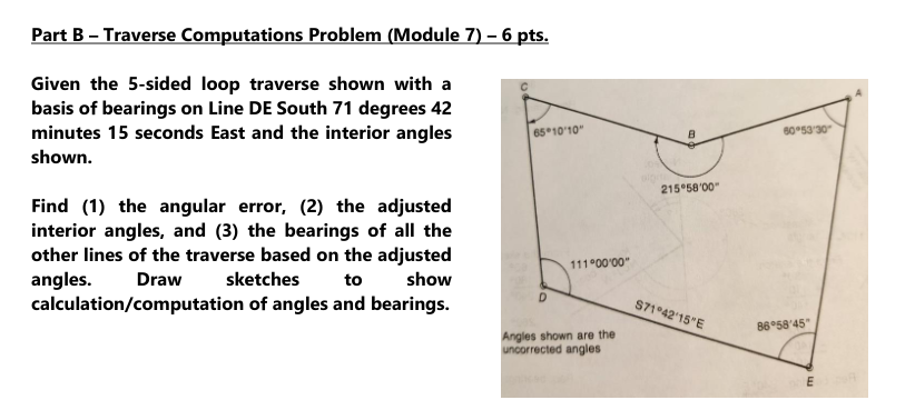 Solved Part B - Traverse Computations Problem (Module 7) - 6 | Chegg.com