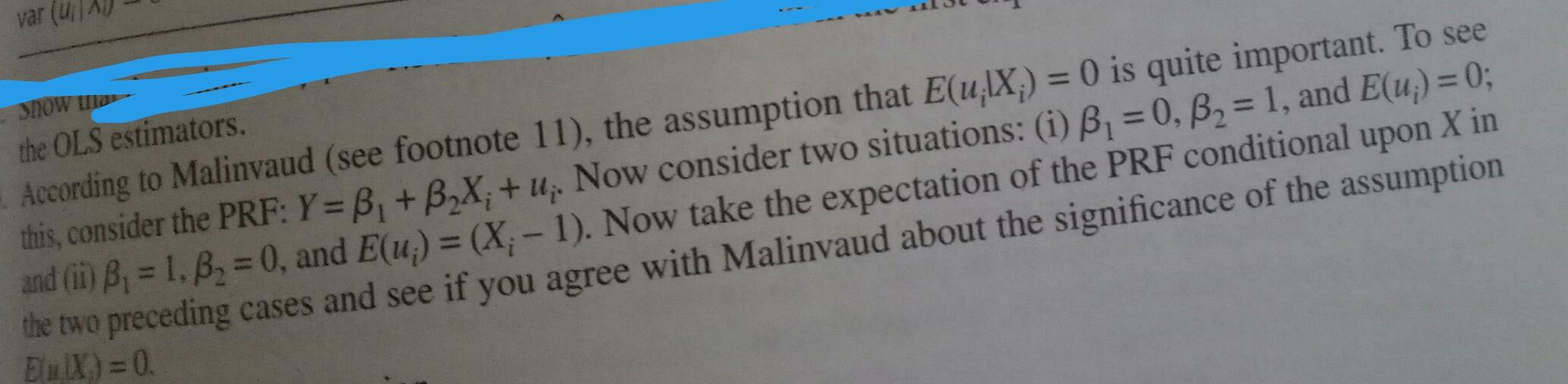 Solved var ( - WIOW tha the OLS estimators. According to | Chegg.com