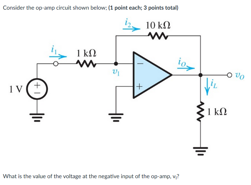 Solved Consider the op-amp circuit shown below; (1 point | Chegg.com