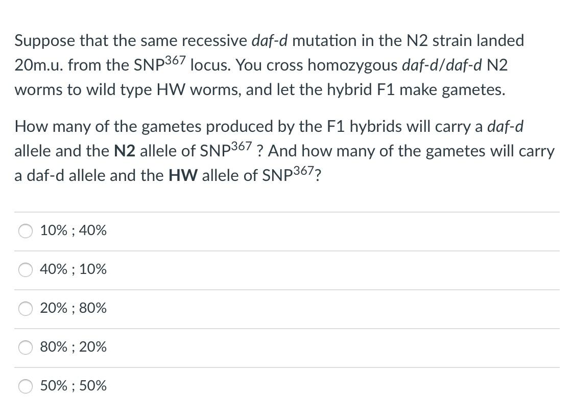 Solved Suppose that the same recessive daf-d mutation in the | Chegg.com