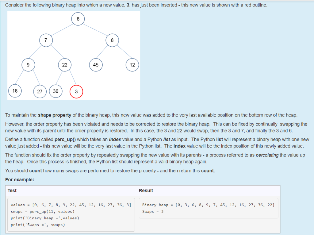 Solved Consider the following binary heap into which a new | Chegg.com