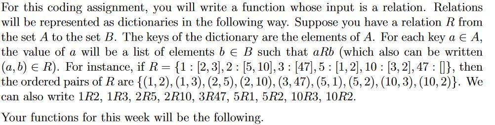 Solved For this coding assignment, you will write a function | Chegg.com