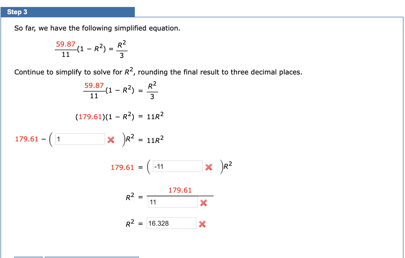 Solved Step 3 So far, we have the following simplified | Chegg.com