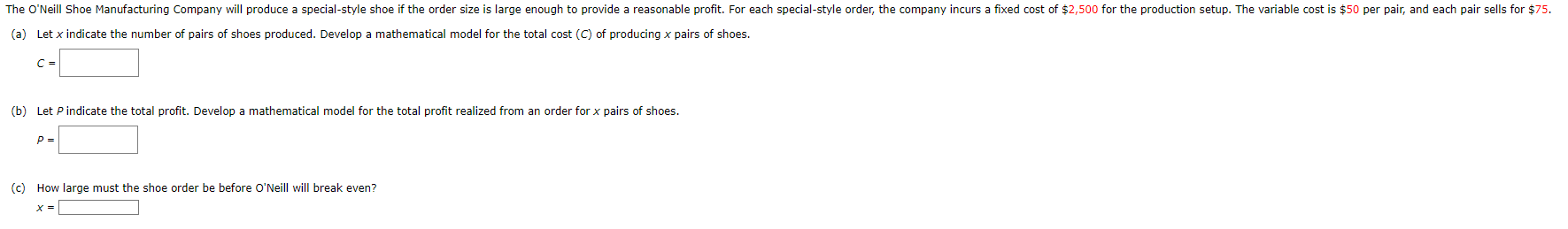 Solved (a) Let x indicate the number of pairs of shoes | Chegg.com