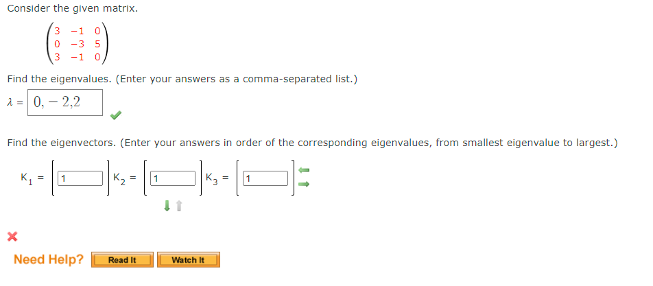 Solved Consider the given matrix. \\[ | Chegg.com