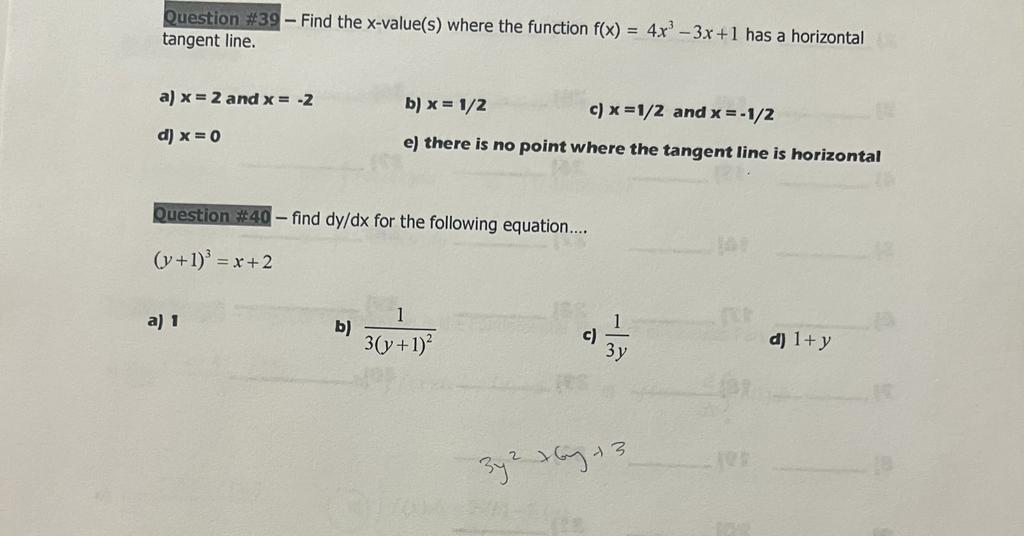 Solved Question #39 - Find the x-value(s) where the function | Chegg.com