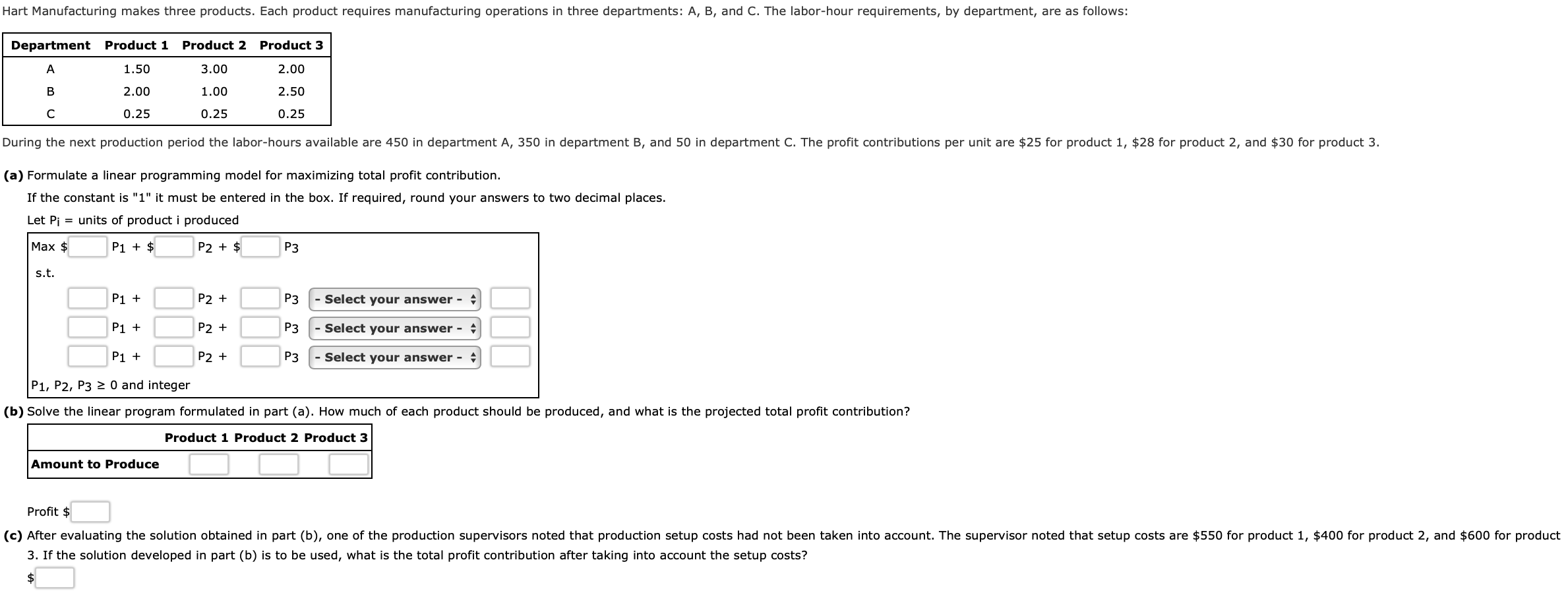 Solved \begin{tabular}{|cccc|} \hline Department & Product 1 | Chegg.com