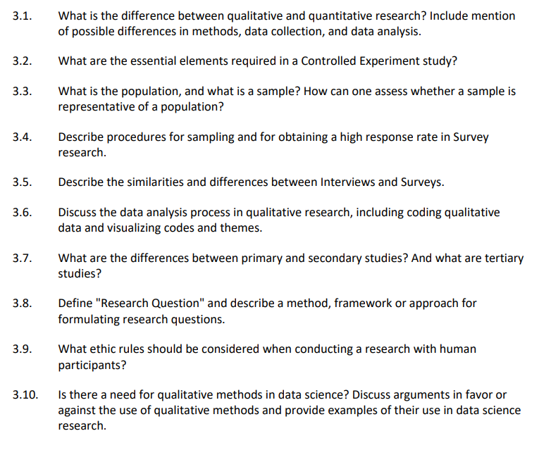 Solved 3.1. What is the difference between qualitative and | Chegg.com
