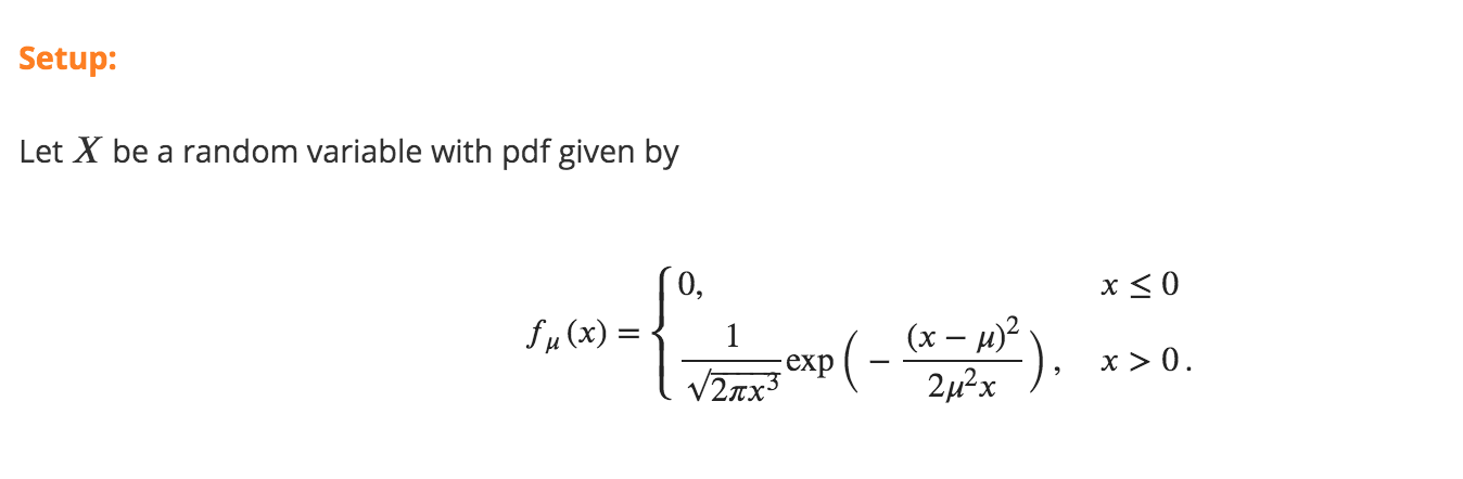 Solved Setup: Let X be a random variable with pdf given by x | Chegg.com