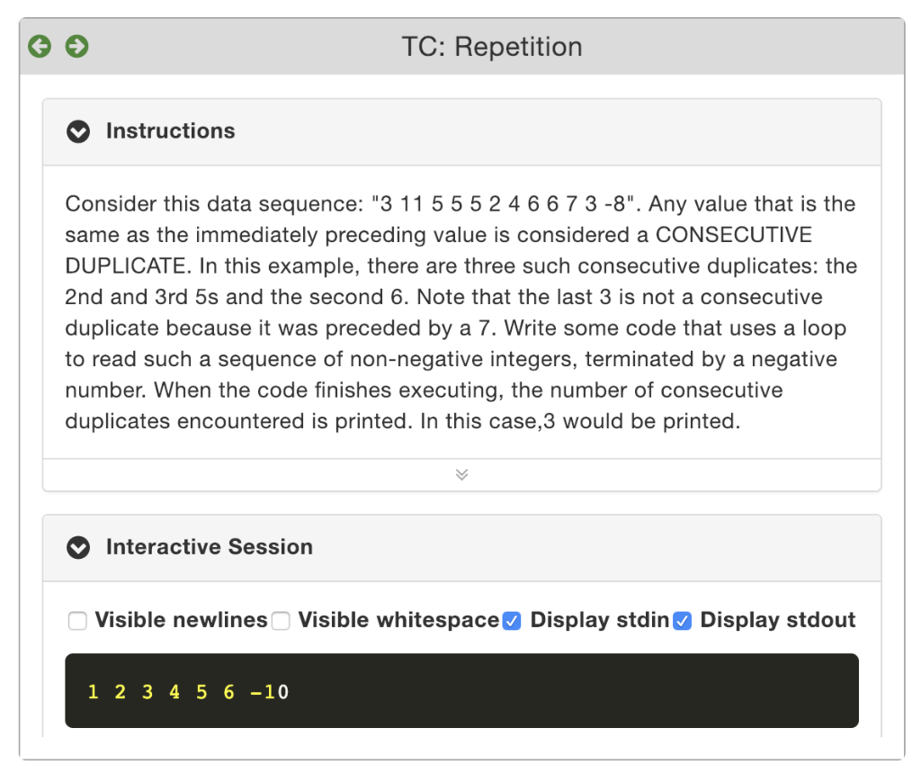 Solved TC: Repetition Instructions Consider this data | Chegg.com