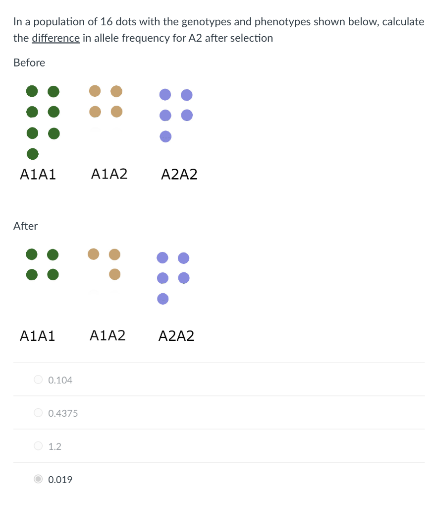 Solved In a population of 16 dots with the genotypes and | Chegg.com