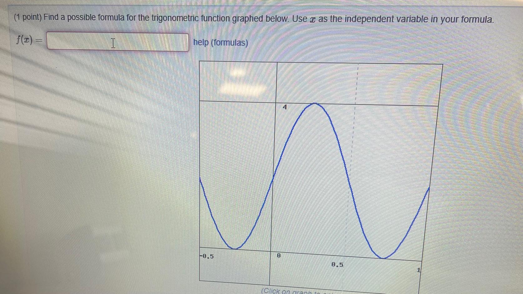 Solved Find a possible formula for the trigonometric | Chegg.com