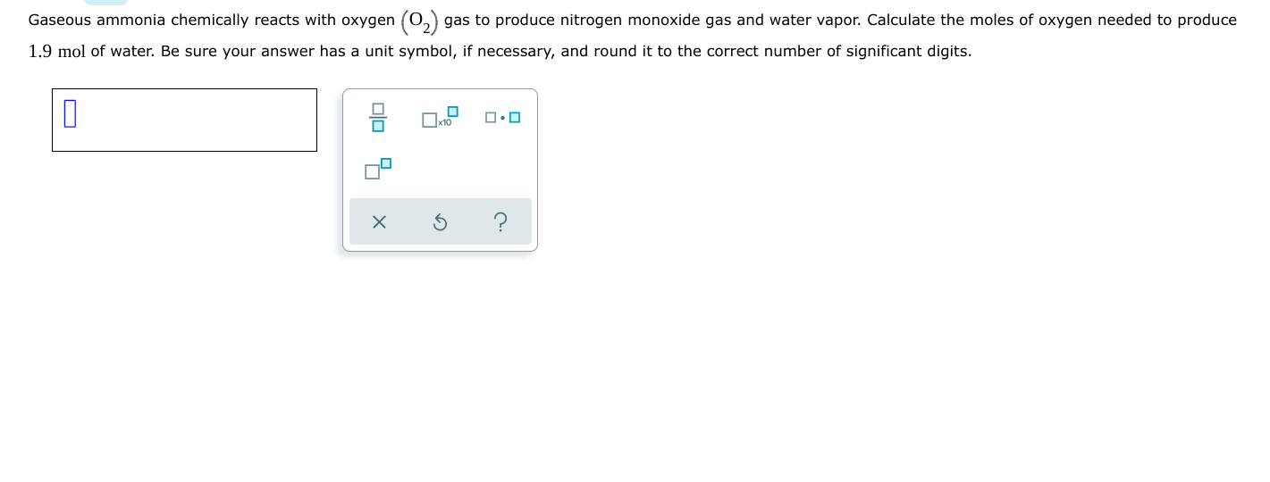 Solved Gaseous ammonia chemically reacts with oxygen (O2) | Chegg.com