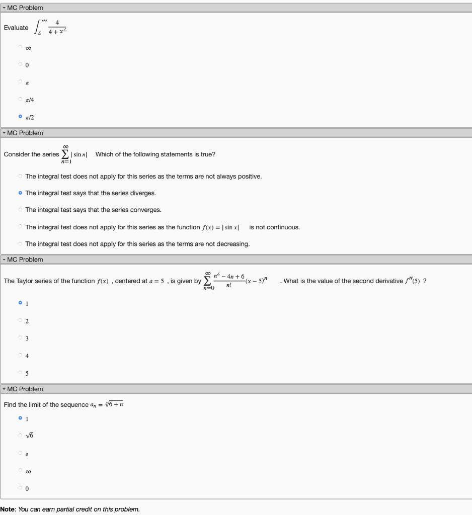 Solved - MC Problem Evaluate , * * * x/2 - MC Problem | Chegg.com