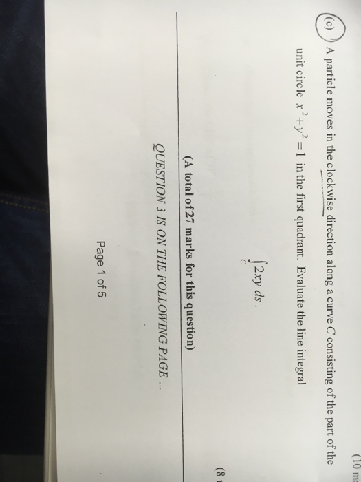 Solved A particle moves in the clockwise direction along a | Chegg.com