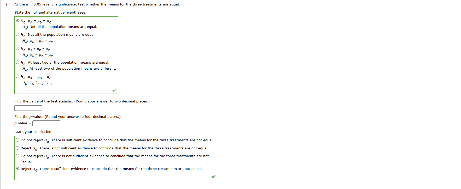 Solved The following data are from a completely randomized | Chegg.com