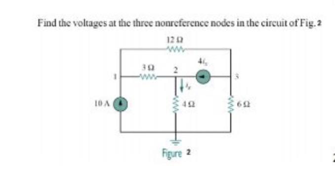 Solved Find the voltages at the three nonreference nodes in | Chegg.com