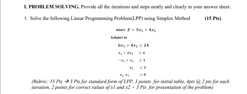 Solved The subject is Math optimization Method. Plz read | Chegg.com