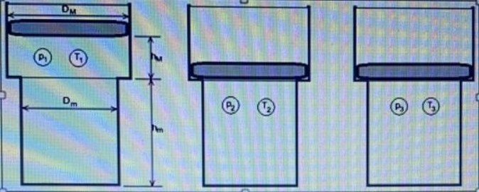 Solved 1.in a stepped cylinder as shown in the figure, an | Chegg.com