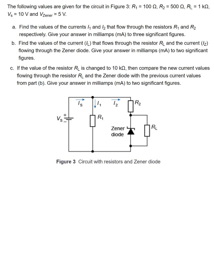 Solved The following values are given for the circuit in | Chegg.com