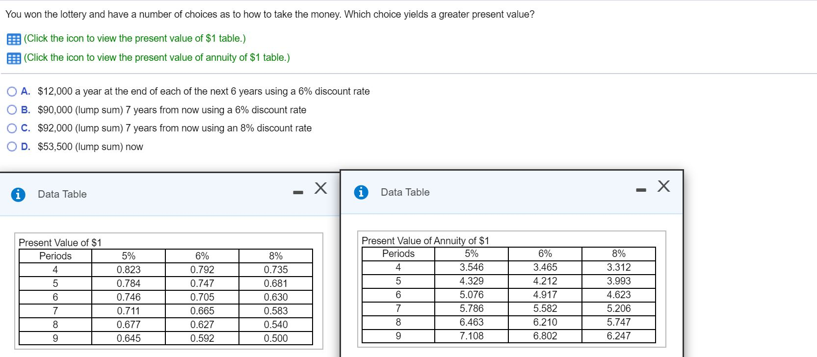 Solved You won the lottery and have a number of choices as | Chegg.com