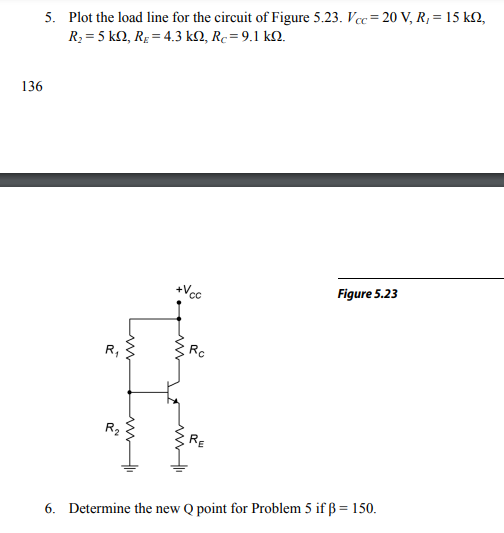 Solved 5. Plot the load line for the circuit of Figure 5.23. | Chegg.com