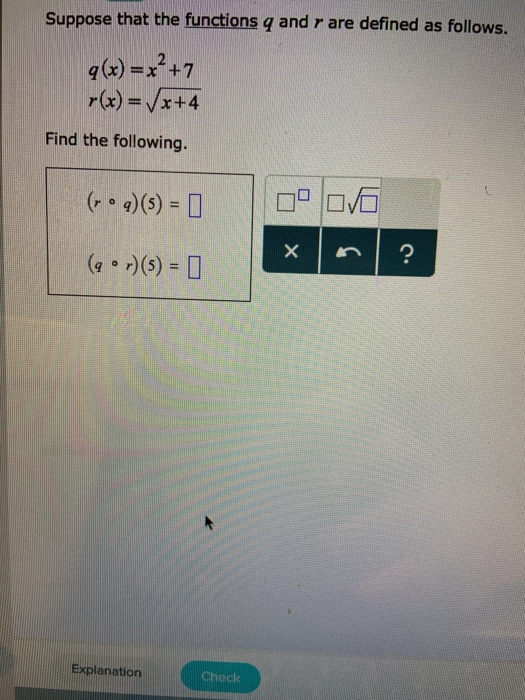 Solved Suppose that the functions q and r are defined as | Chegg.com
