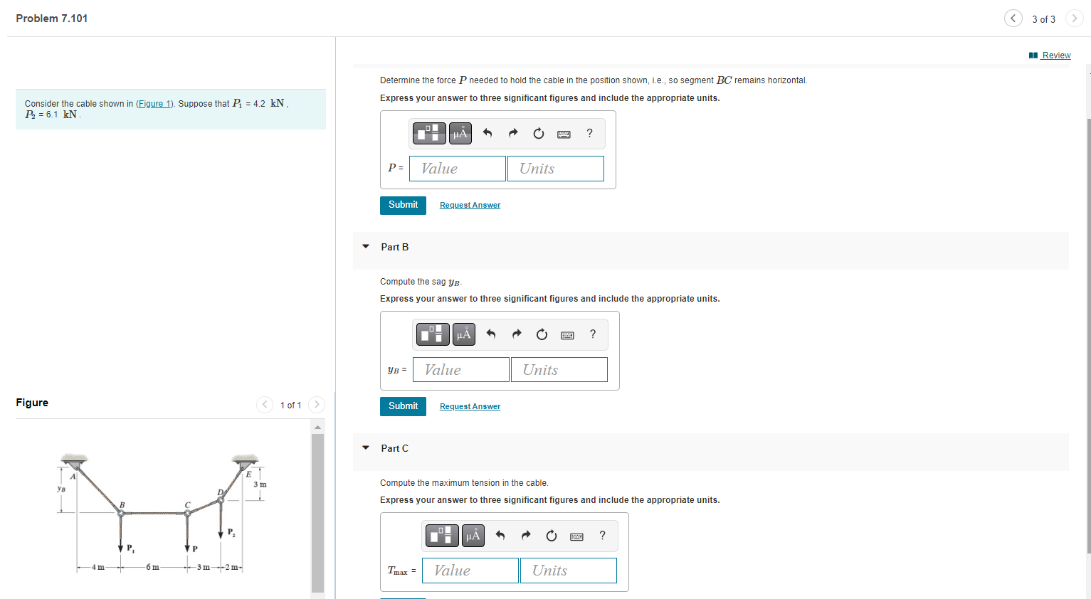 Solved Determine the force P needed to hold the cable in the | Chegg.com
