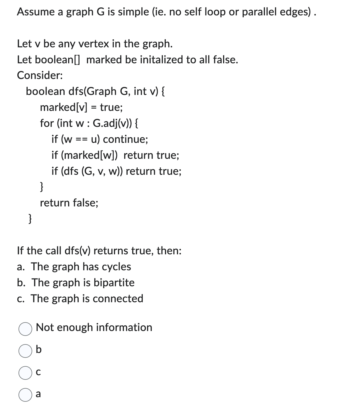 Solved Assume a graph G ﻿is simple (ie. ﻿no self loop or | Chegg.com