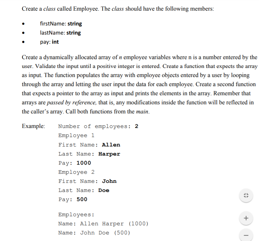 Solved Create a class called Employee. The class should have | Chegg.com