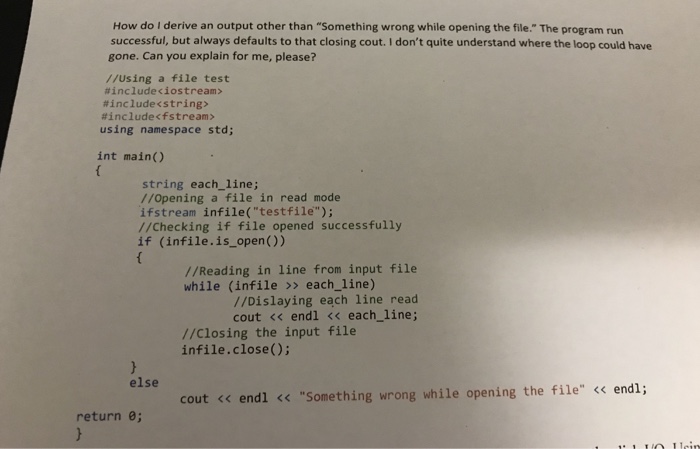 Solved How do I derive an output other than "Something wrong | Chegg.com
