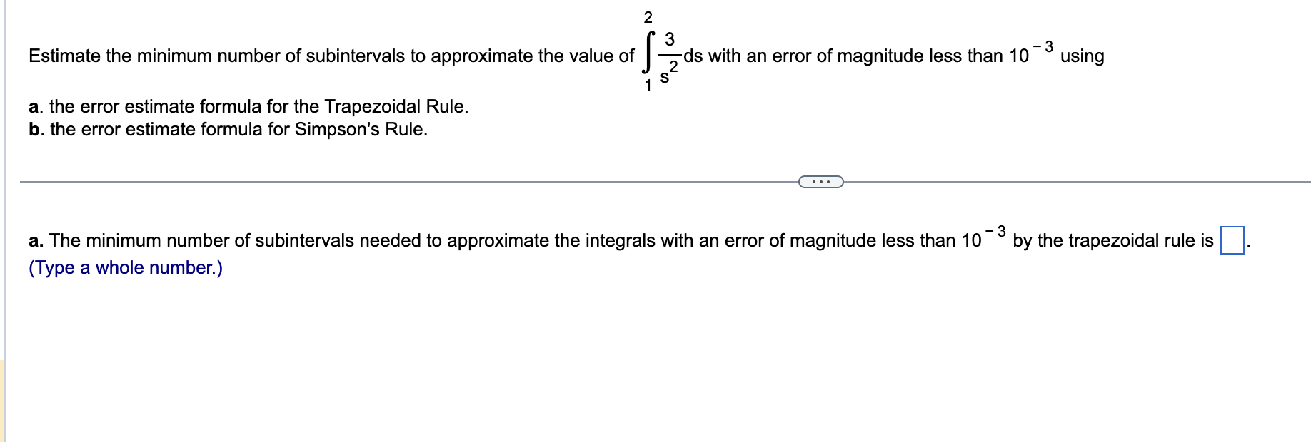 Solved Estimate the minimum number of subintervals to | Chegg.com