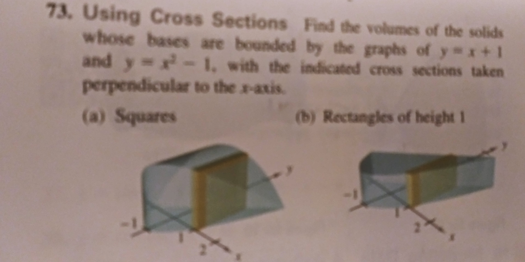 Solved 73. Using Cross Sections Find the volumes of the | Chegg.com