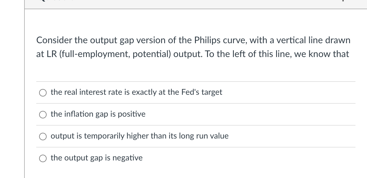 Solved Consider the output gap version of the Philips curve, | Chegg.com