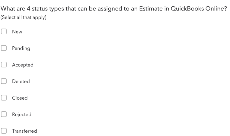 Solved What are 4 status types that can be assigned to an | Chegg.com