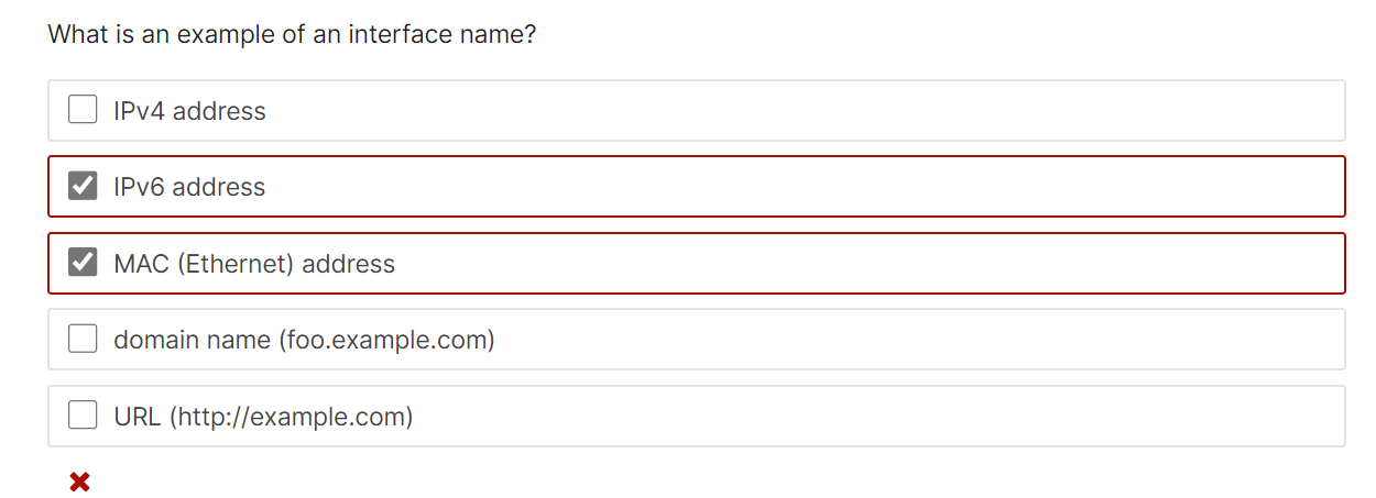 Solved What is an example of an interface name? IPv4 address | Chegg.com