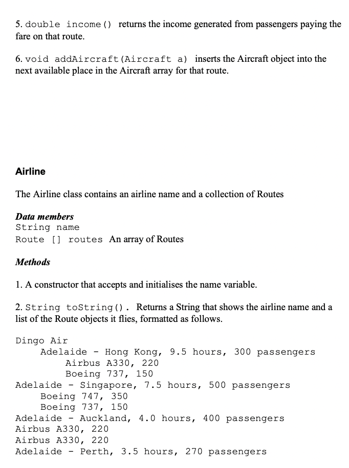 Solved 5. double income () returns the income generated from | Chegg.com