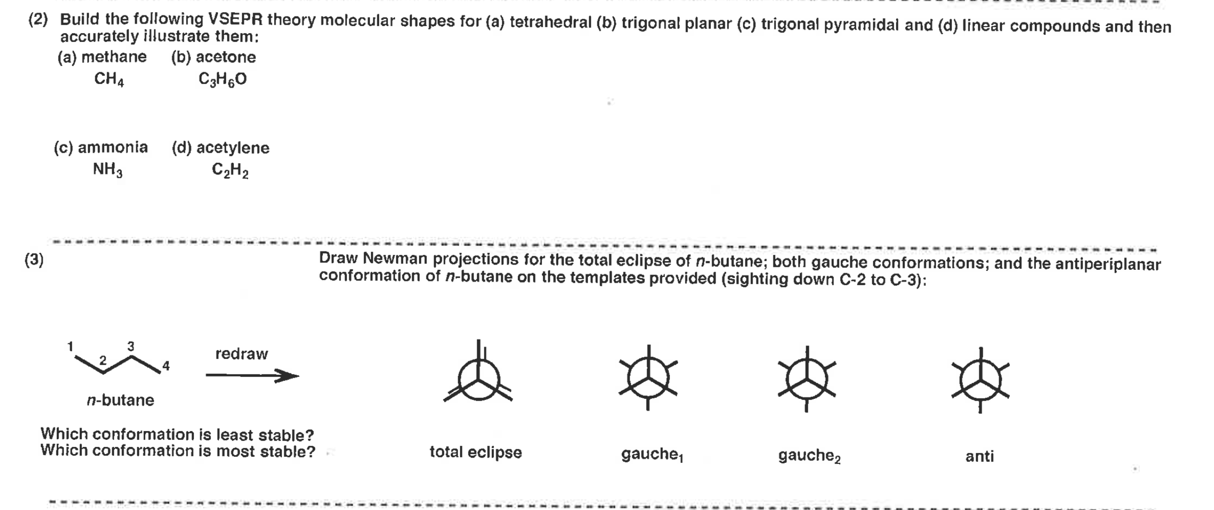 Solved (2) Build the following VSEPR theory molecular shapes | Chegg.com