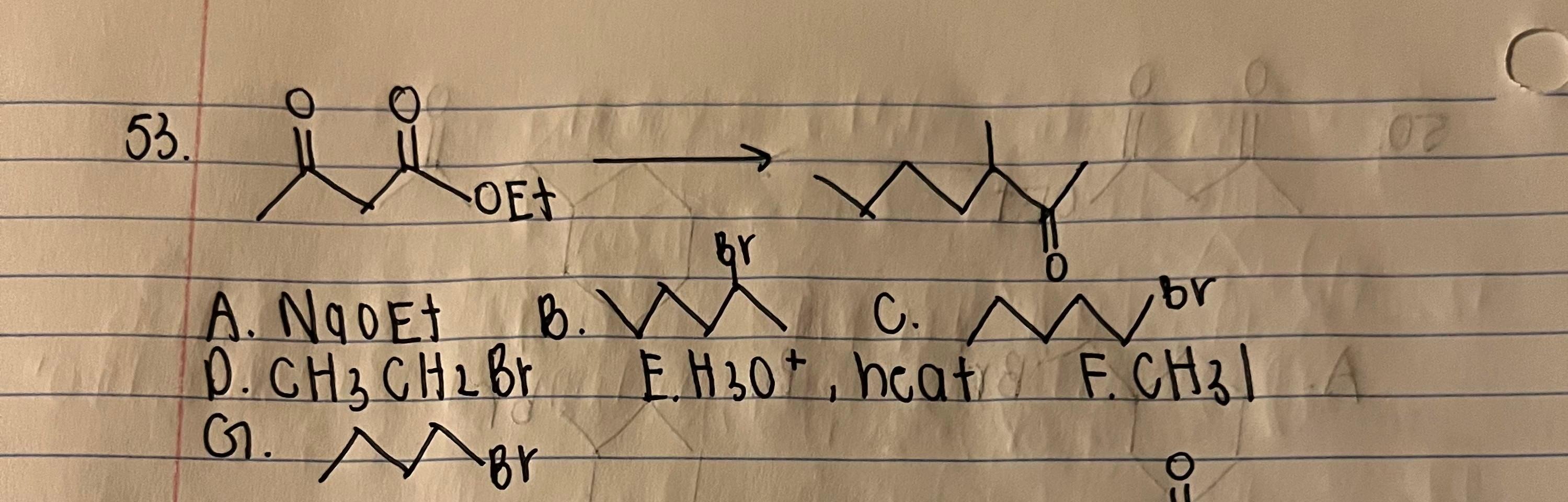 Solved A. Mg B.PCC or DMP C. 1)Br 2,PBr0;2)H2O D. 1)OCO2; 2) | Chegg.com