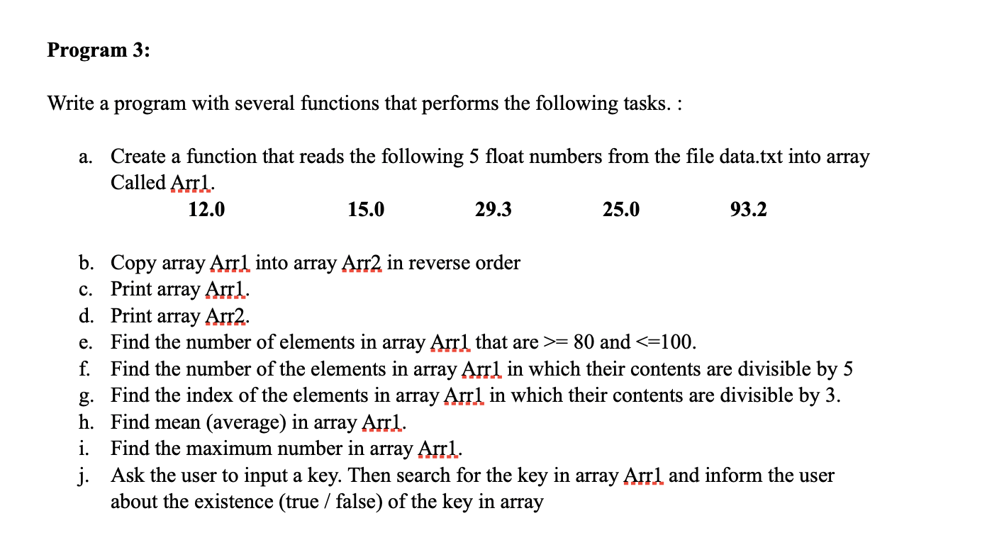 Solved Program 3: Write a program with several functions | Chegg.com