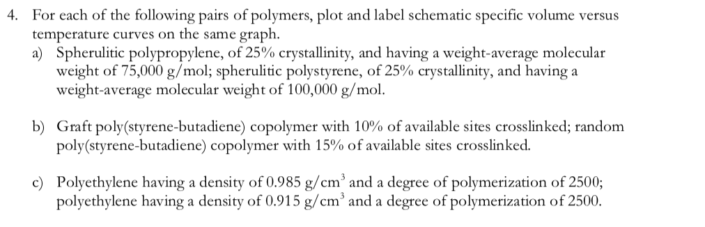 4. For each of the following pairs of polymers, plot | Chegg.com