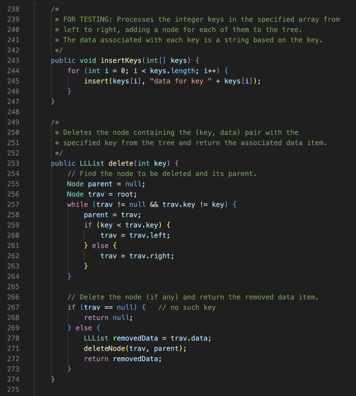 Solved he file LinkedTree. java, add code that completes the | Chegg.com