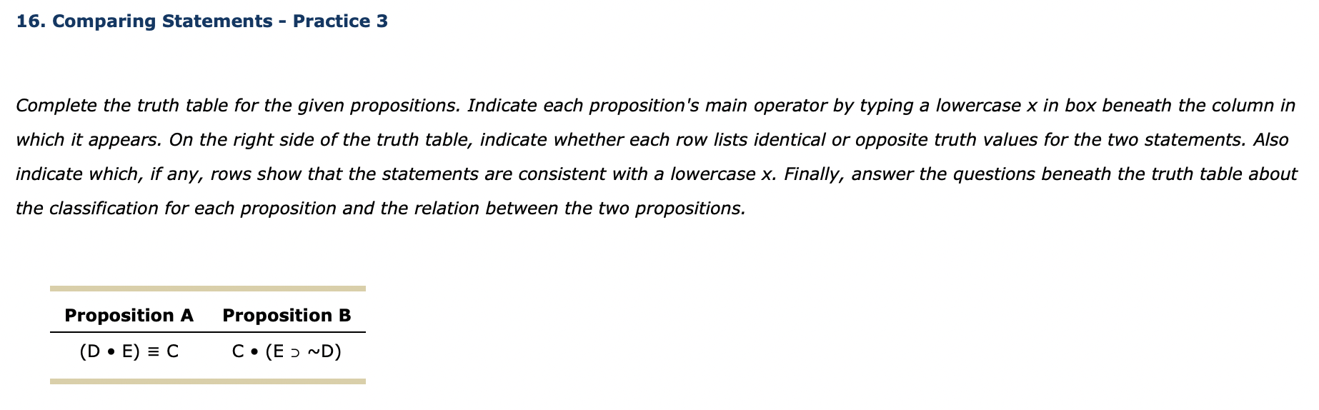 Complete The Truth Table For The Given Propositions 3431