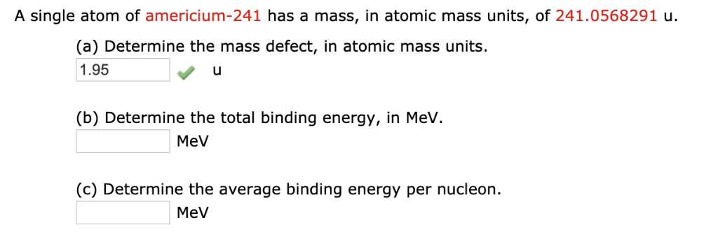 Americium Atomic Mass